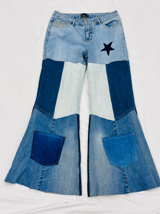 patchwork bell bottom jeans – Diana by design