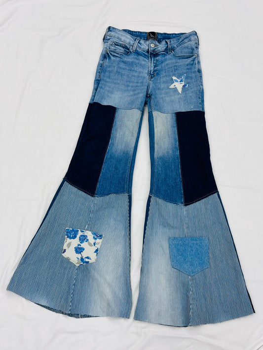 patchwork bell bottom jeans – Diana by design